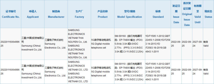 Galaxy S23 and S23+ get certified by 3C, charging speed revealed